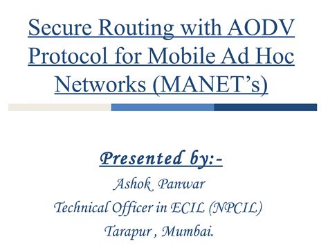 Secure Routing With Aodv Protocol For Manet By Ashok Panwar Ppt