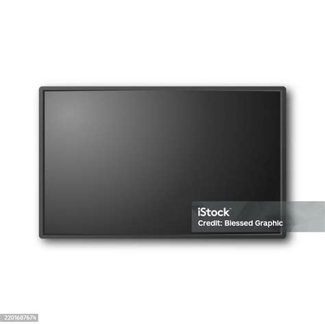 3d 현실적인 현대 Tv 화면 미니멀한 세련된 Lcd 패널 Led Tv 프레임 모형을 위한 대형 컴퓨터 모니터 디스플레이 디자인 빈 텔레비전 템플릿 0명에 대한 스톡 벡터