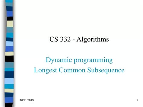Ppt Efficient Longest Common Subsequence Algorithm Application