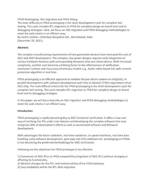 Pdf Fpga Prototyping Hdl Migration And Fpga Debug · Pdf Filefpga