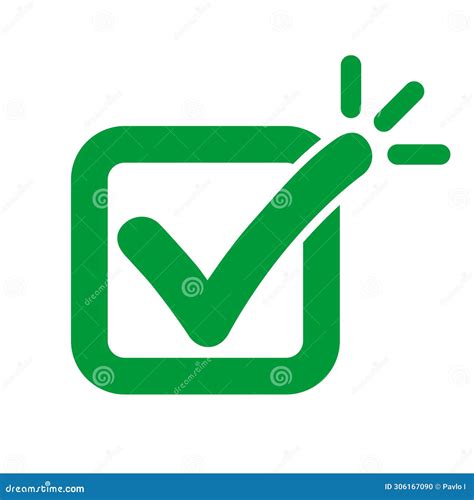 accented check mark icon tick mark sign with lines accentuated green approval check mark
