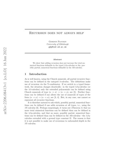 Pdf Recursion Does Not Always Help