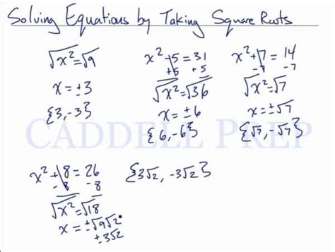 Learn How To Solve An Equation By Taking The Square Root