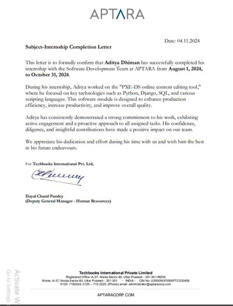 Aditya Dhiman On Linkedin Internship Softwaredevelopment Python Django Techjourney Aptara