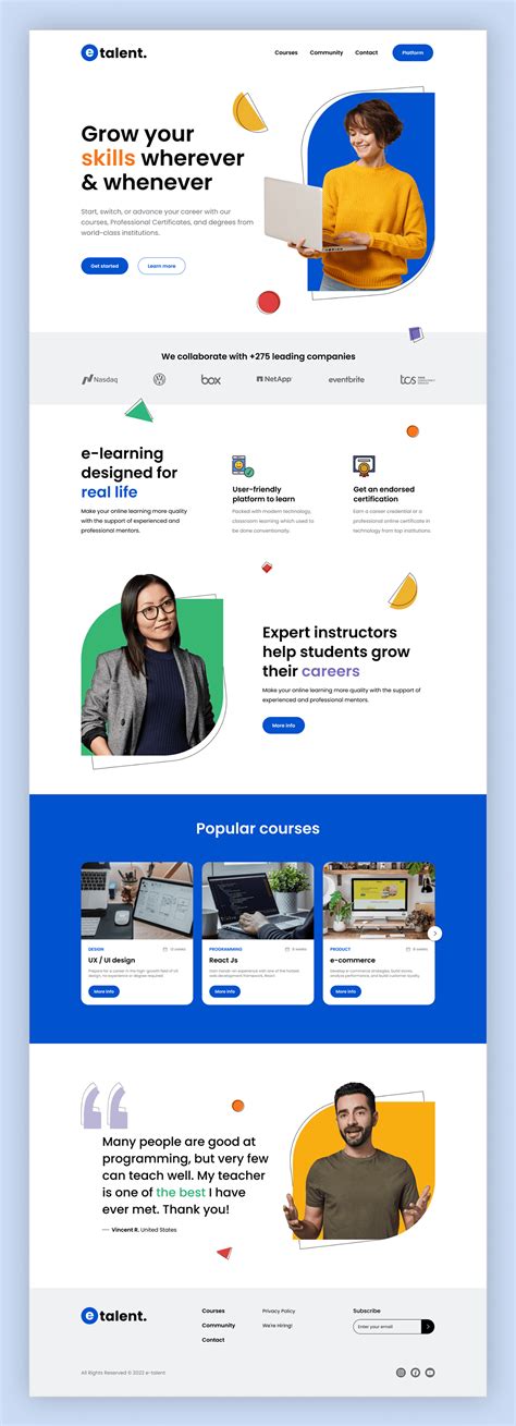 Design Concept For E Learning Platform Website On Behance