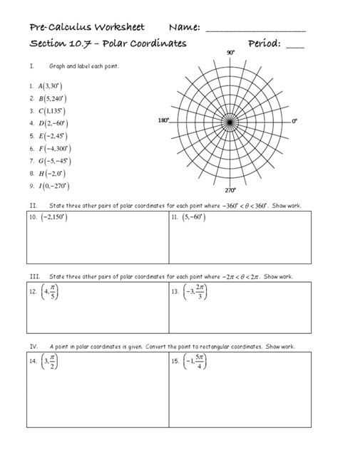 10 7 Worksheet Trig Class Answerspdf Ws 107 Polar Equations Worksheets Library