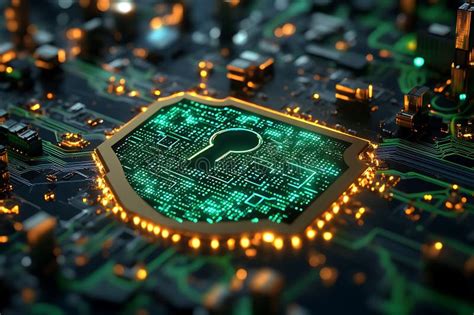 Digital Cyber Security Shield Concept Representing Data Protection And Network Safety Stock