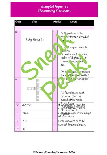 Ks1 Sats Maths Reasoning Papers Questions And Answers Included Teaching Resources