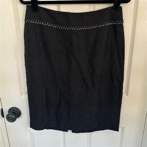 Ellen Tracy Skirts Ellen Tracy Black Skirt With White Stitching