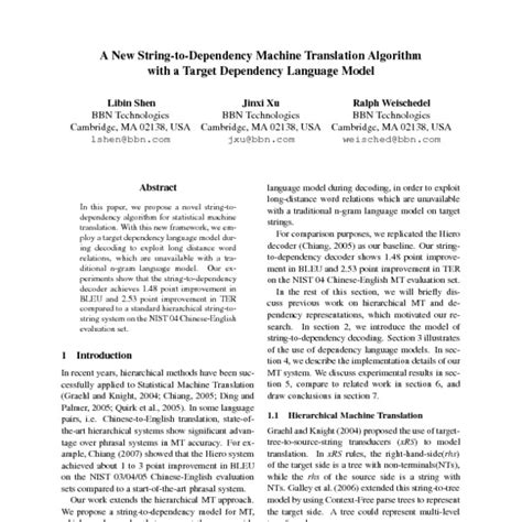 A New String To Dependency Machine Translation Algorithm With A Target Dependency Language Model