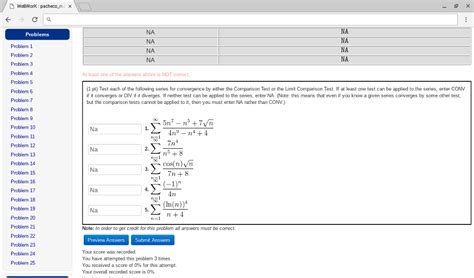 Solved Test Each Of The Following Series For Convergence By