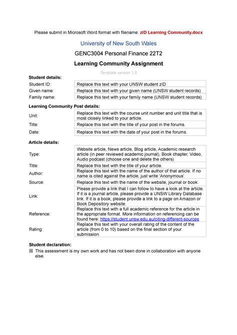 Pf22t2 Learning Community Assignment Template Please Submit In