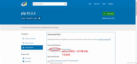 Python Pip安装包管理器的安装与使用 2022年最新版pip Version Csdn博客