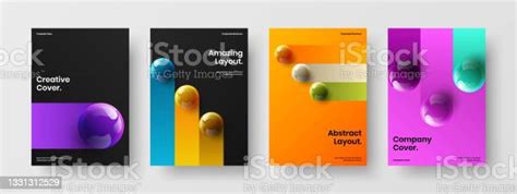 원래 회사 표지 A4 디자인 벡터 템플릿 컬렉션 간단한 사실적인 구 전단지 개념 세트 A4 용지에 대한 스톡 벡터 아트 및 기타 이미지 A4 용지 개념 개체 그룹