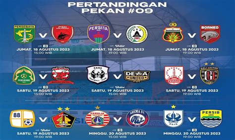 Jadwal Pekan Ke 9 Bri Liga 1 20232024 Ada Laga Menarik Persebaya Vs
