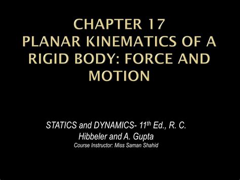 PPT Chapter Planar Kinematics Of A Rigid Body Force And Motion PowerPoint Presentation