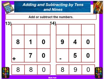 Google Slides Adding And Subtracting By Tens And Nines By MandM Creations