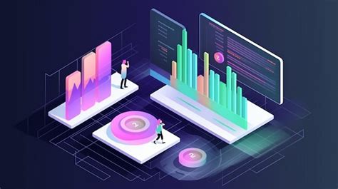 Premium Photo Isometric Illustration Design Concept Data Analyst 3d