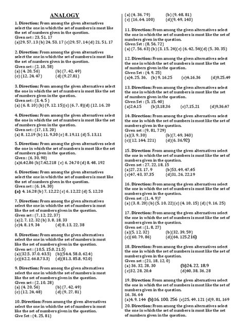 Reasoning Analogy Pdf