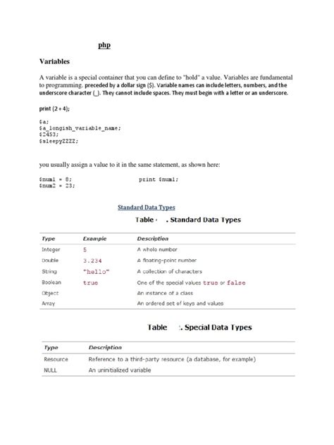 Phpnotes Pdf Data Type Boolean Data Type