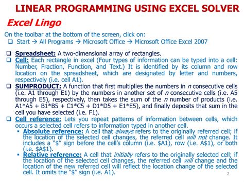 4 Linear Programming Using Excel Solver Pdf