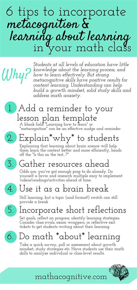6 Tips To Incorporate Metacognition Metacognition Teaching