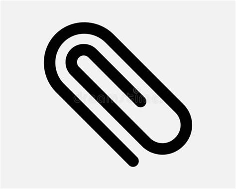 Paper Clip Attachment Attach File Link Icon Black White Shape Outline Paperclip Note Fastener