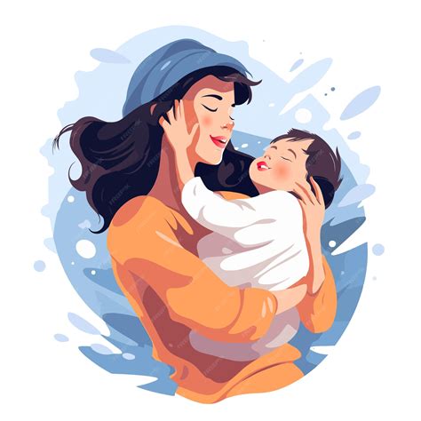 Madre Sosteniendo A Su Bebé En Sus Brazos Ilustración Vectorial Al