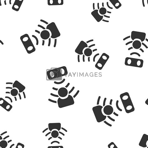 Motion Sensor Icon Seamless Pattern Background Sensor Waves With Man Vector Illustration