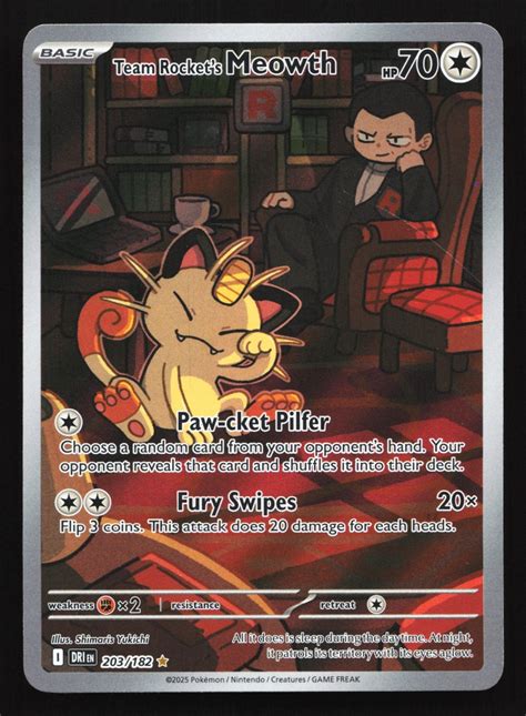 Team Rockets Meowth 2025 Scarlet And Violet Destined Rivals 203182