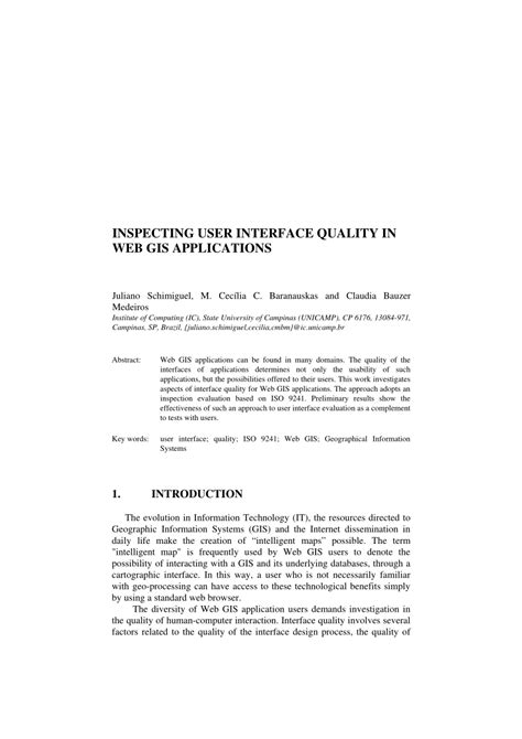 Pdf Inspecting User Interface Quality In Web Gis Applications
