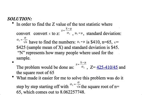 Z Score MAT Statistics