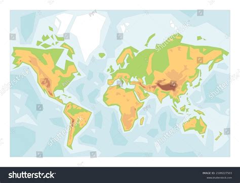 Simplified Physical Map World Stock Vector Royalty Free 2189227503 Shutterstock