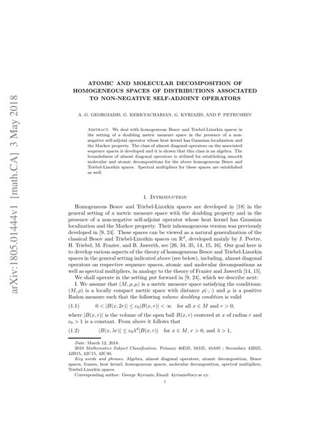 Pdf Atomic And Molecular Decomposition Of Homogeneous Spaces Of Distributions Associated To