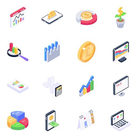 Data Analytics Isometric Icon Set 2312177 Vector Art At Vecteezy