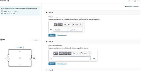 Solved I Review Constants In The Circuit In Figure The Chegg Com