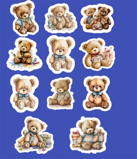 Adorable Teddy Bear Stickers Nursery Decor Teddy Bear Stickers And