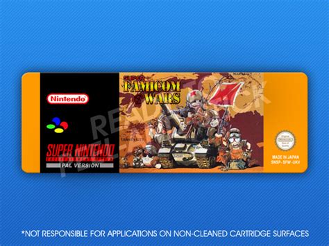 Snes Super Famicom Wars Pal Label Retro Game Cases