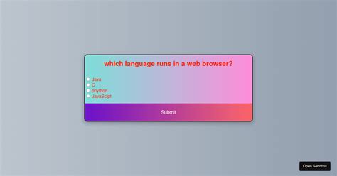 Quiz App Codesandbox