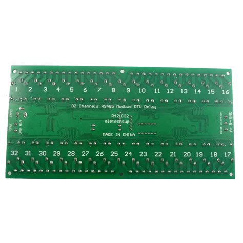 R421C32 Dc 12V 32 Csatornák Modbus Rtu Rs485 Bus Relay Modul Uart Serial Port Board Plc Led