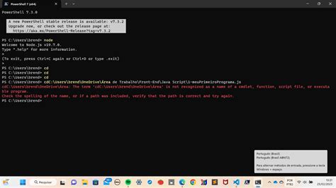 Erro No Power Shell Javascript Explorando A Linguagem Alura Cursos Online De Tecnologia