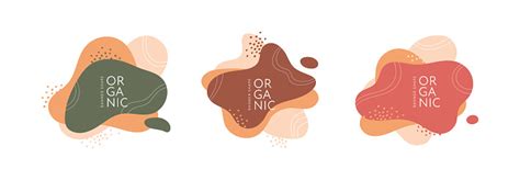 추상 액체 수평 배너 템플릿 세트 벡터 다채로운 트렌디 한 수평 디자인 일러스트레이션 비즈니스 제공을위한 흰색 배경에 녹색 갈색 및 빨간색 기하학적 스플래시 모양 모음