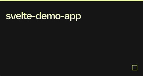 Svelte Demo App Codesandbox