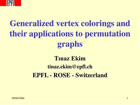 Ppt Generalized Vertex Colorings And Their Applications To