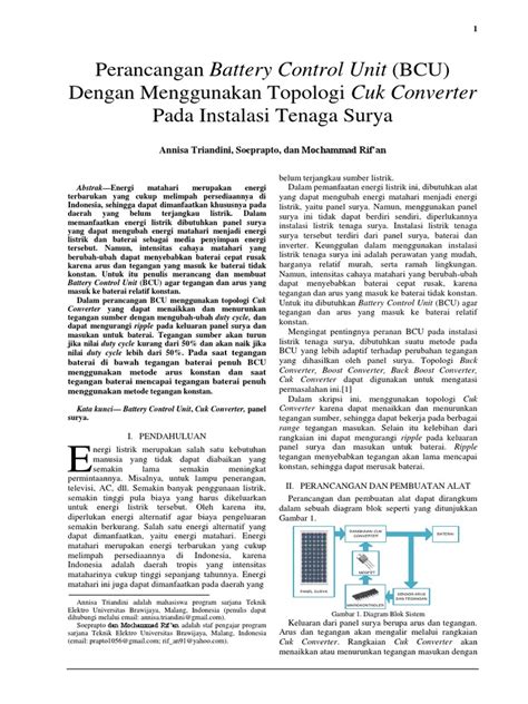 Id Perancangan Battery Control Unit Bcu Den Pdf