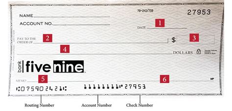 How To Fill Out A Check Bank Five Nine