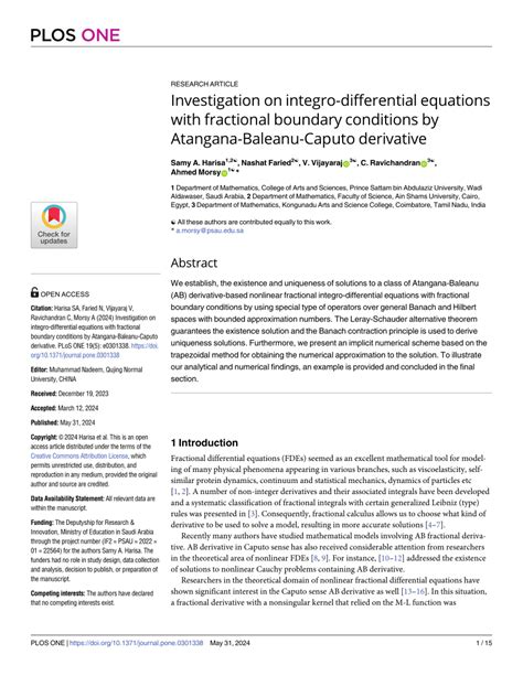 Pdf Investigation On Integro Differential Equations With Fractional Boundary Conditions By