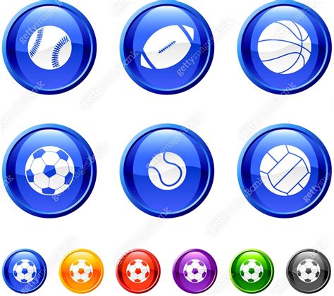 Six Designs In 6 Colors Sport Balls 36 Icons Buttons 이미지 137540029 일러스트 무료 일러스트 아이콘 무료