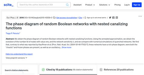 The Phase Diagram Of Random Boolean Networks With Nested Canalizing Functions Scite Report