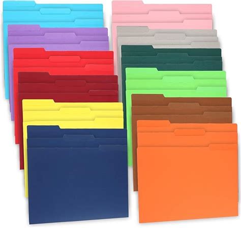 Eoout 36pcs File Folders Letter Size 12 Assorted Colors File Folders